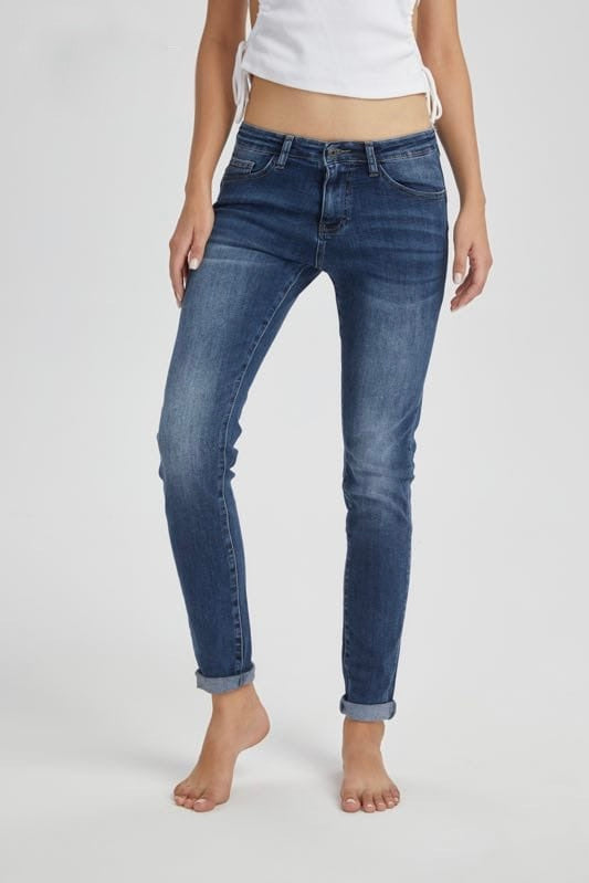 Melly one button denim jeans – Trendy Togs Boutique Store
